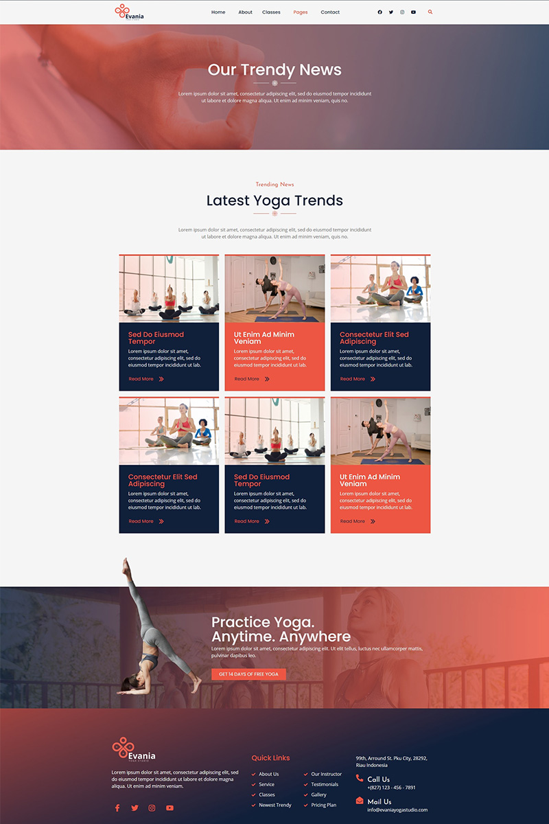 Evania - Yoga Studio Elementor Template Kit by Rometheme | ThemeForest